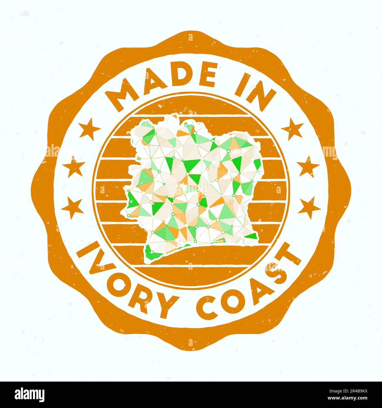 Made in Ivory Coast. Country round stamp. Seal of Ivory Coast with ...