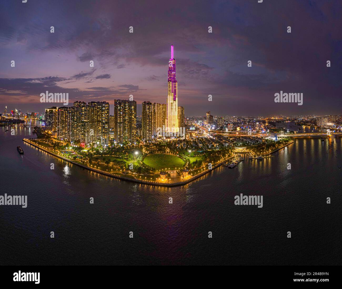 Sunset in Saigon riverside, Ho Chi Minh city, Vietnam Stock Photo - Alamy