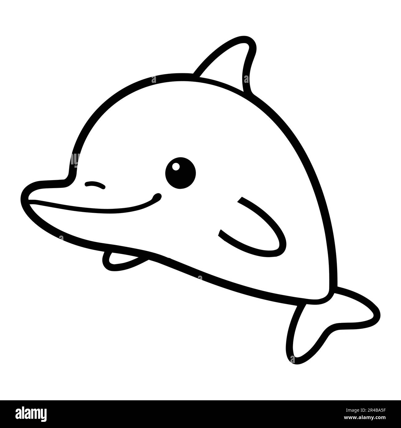Hand Drawn cute dolphin in doodle style isolated on background Stock ...