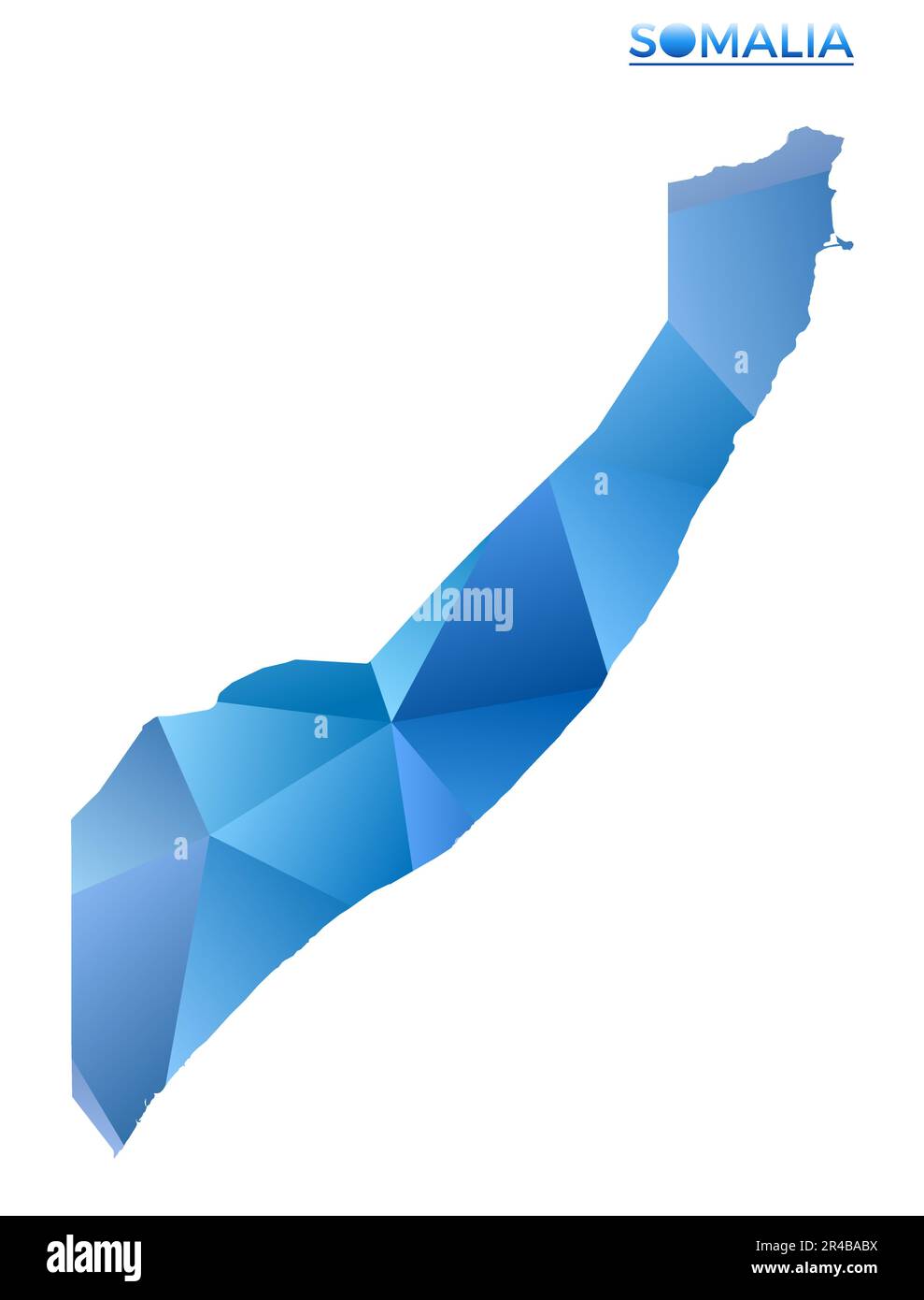 Vector polygonal Somalia map. Vibrant geometric country in low poly ...