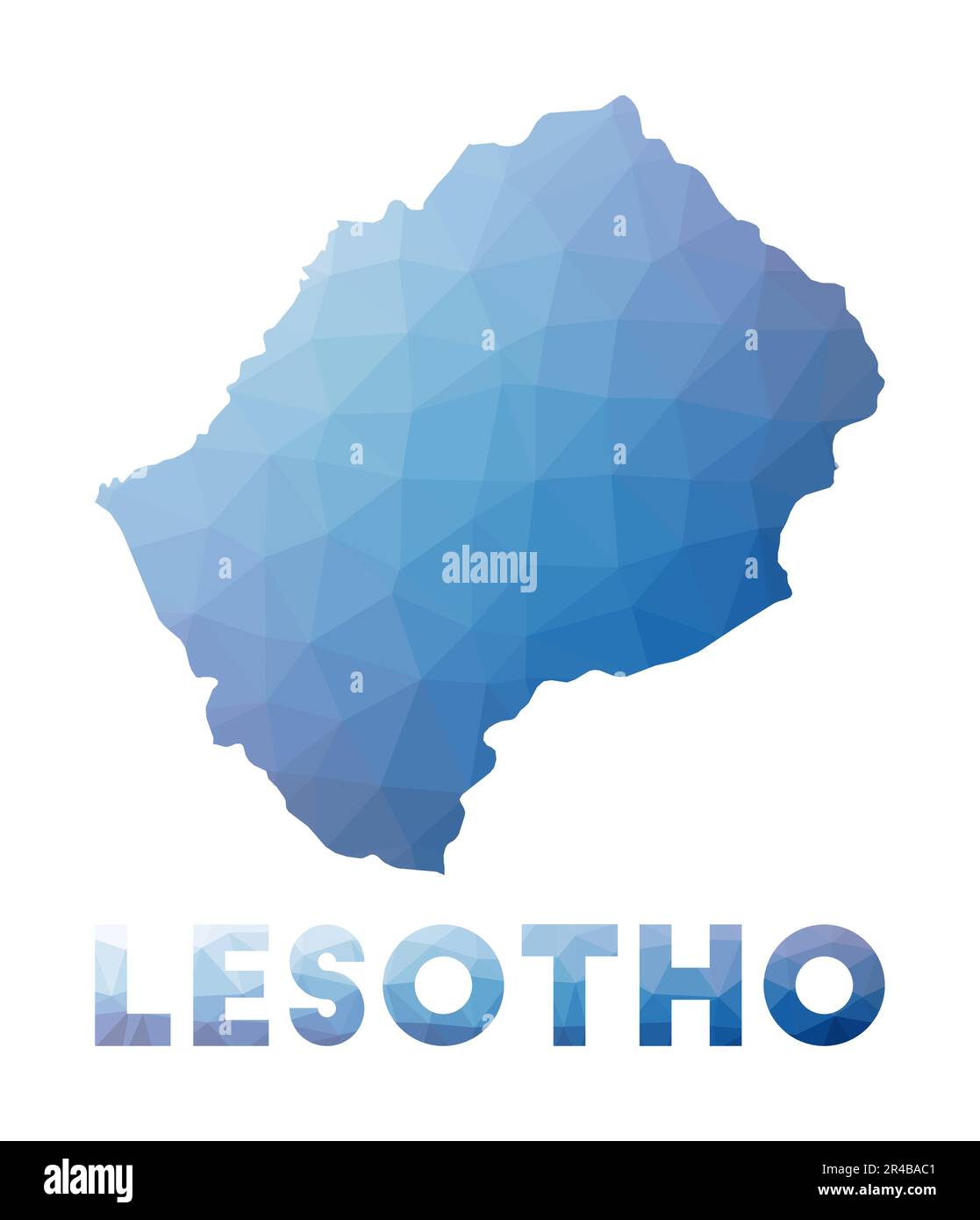 Low Poly Map Of Lesotho Geometric Illustration Of The Country Lesotho