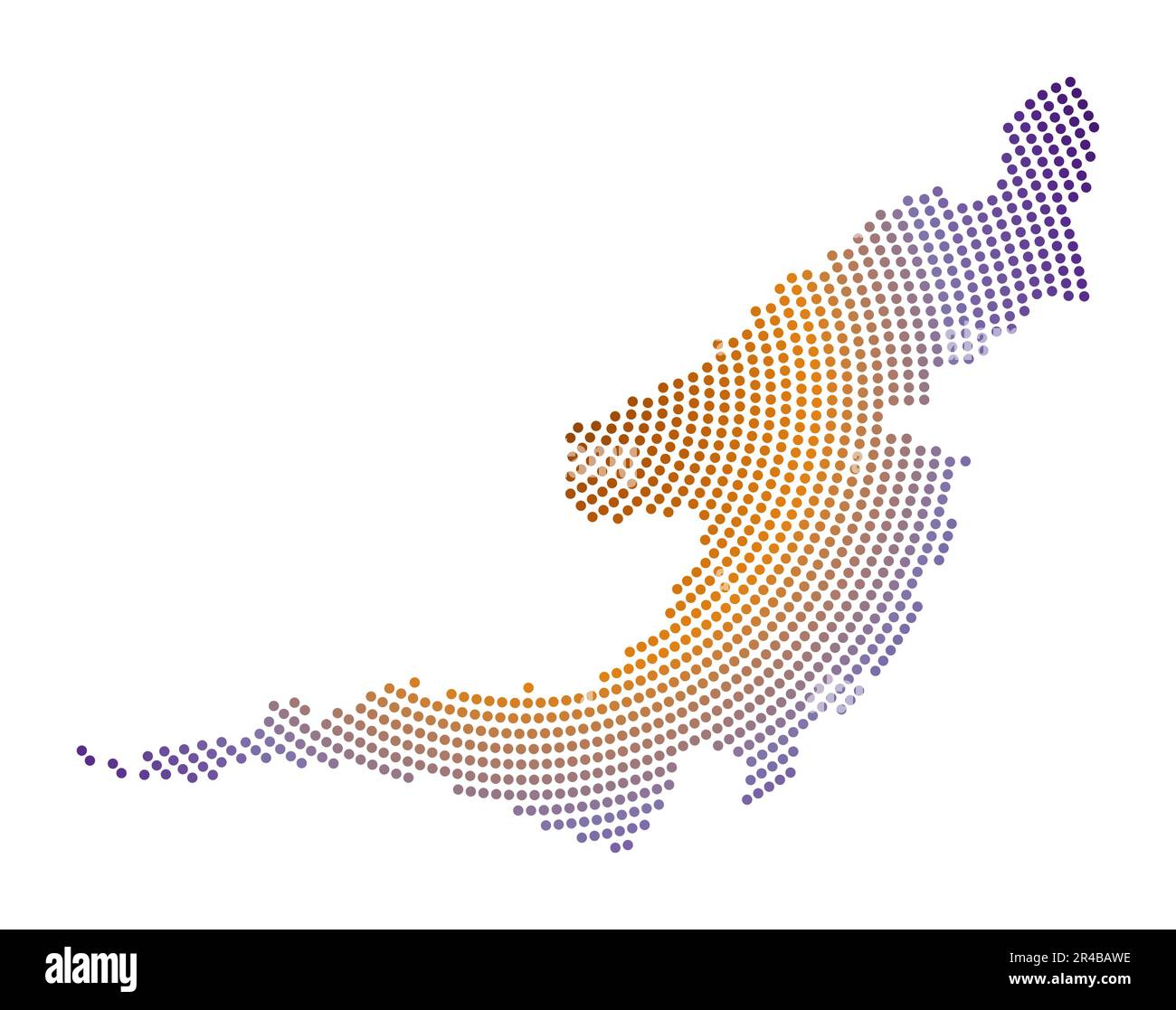Bequia dotted map. Digital style shape of Bequia. Tech icon of the ...