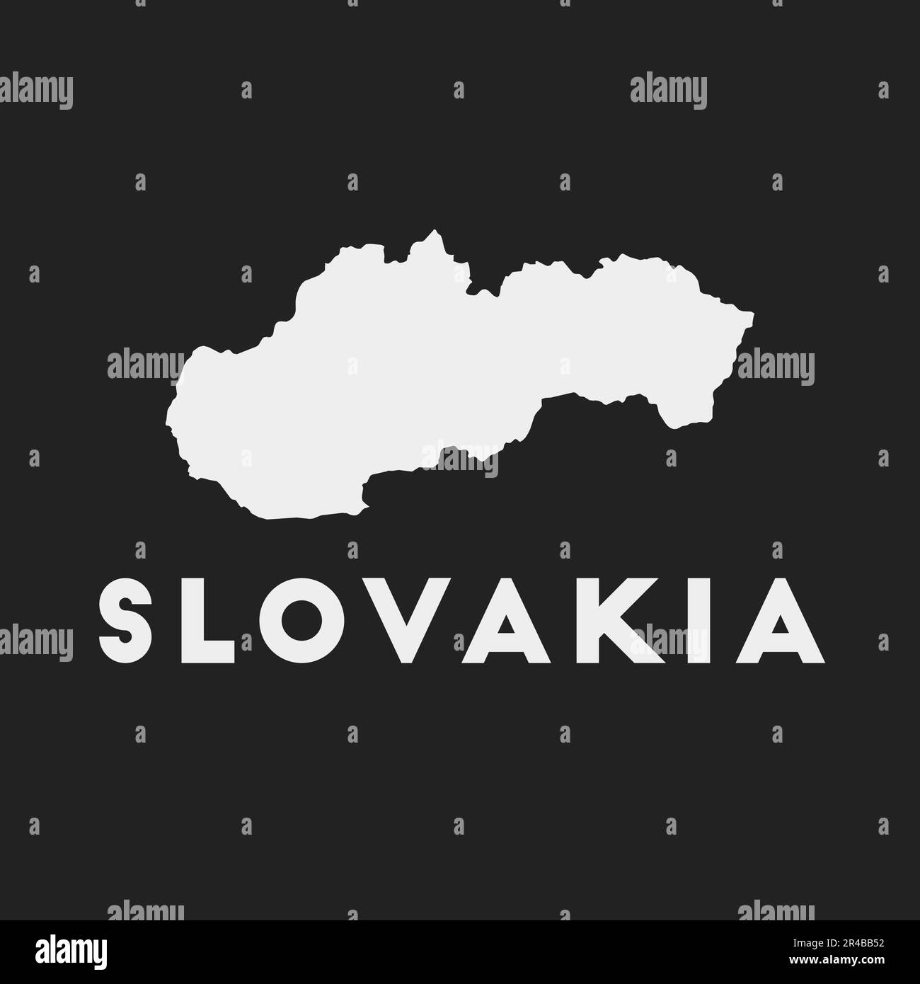 Slovakia Icon Country Map On Dark Background Stylish Slovakia Map