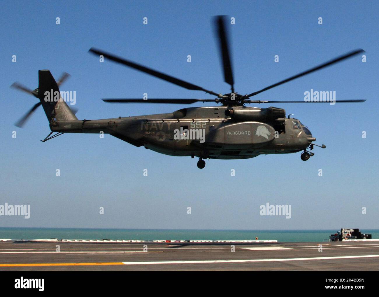 US Navy An MH-53 Sea Dragon lifts from the flight deck of the Nimitz ...