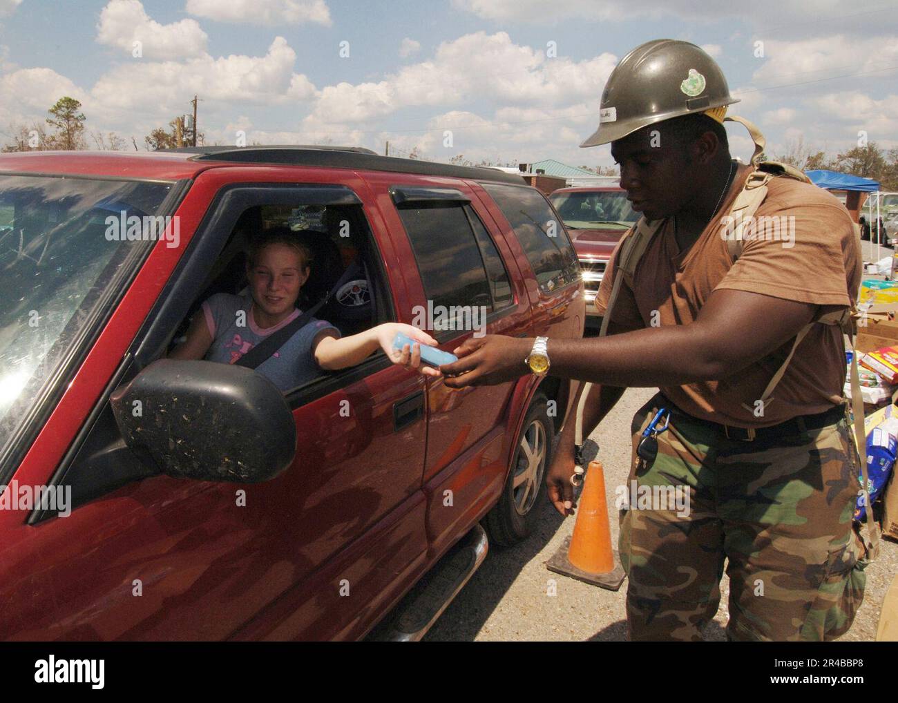 US Navy A U.S. Navy Seabee, Builder 3rd Class assigned to Naval Mobile ...