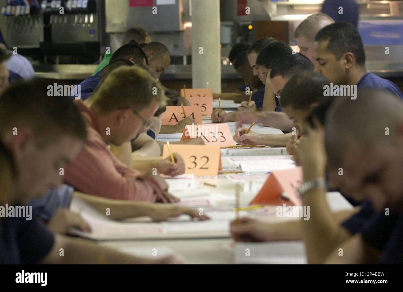 US Navy Crew members take the E-5 Second Class Petty Officer ...