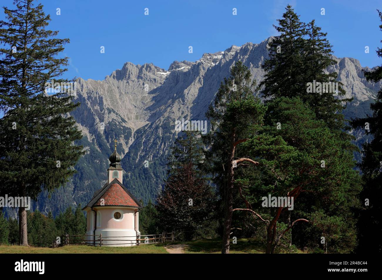 Maria-Koenigin and Karwendel Mountains Chapel, Mittenwald, Werdenfelser ...