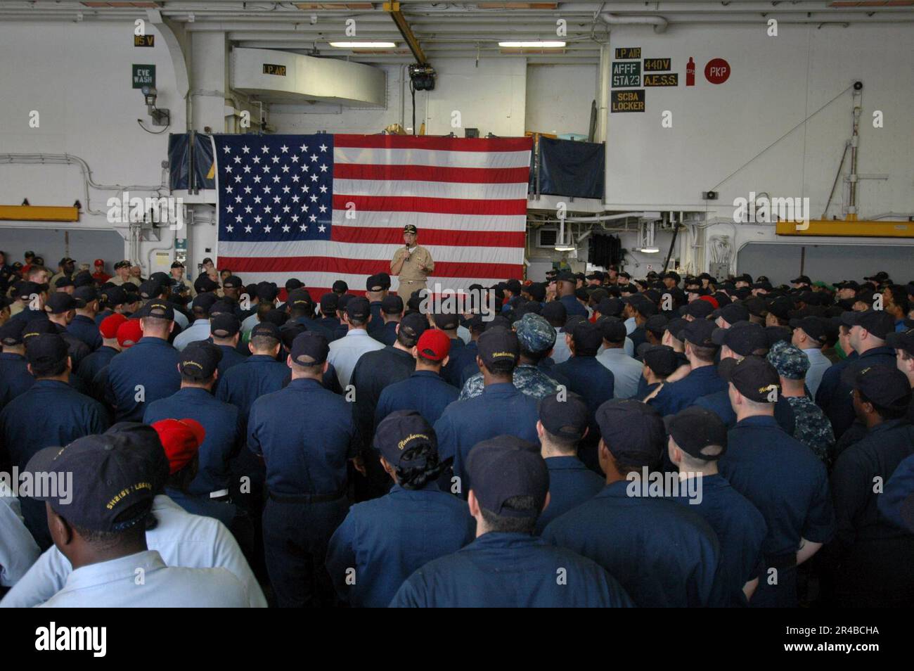 US Navy Chief of Naval Operations Adm. Mike Mullen, addresses the crew ...