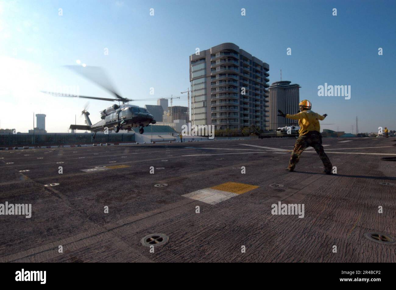 US Navy A VH-60N Whitehawk executive transport helicopter, assigned to ...