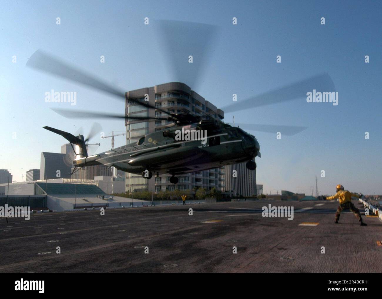 US Navy A CH-53 Super Stallion helicopter, assigned to Marine ...