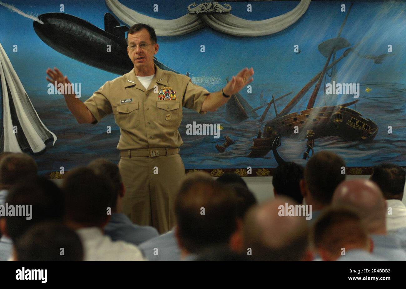 US Navy Chief of Naval Operations (CNO) Adm. Mike Mullen addresses ...