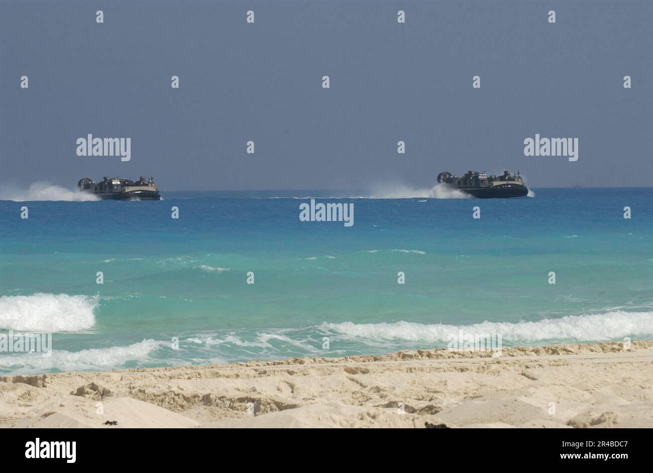 US Navy Two Landing Craft Air Cushion (LCAC) carrying U.S. Marines ...