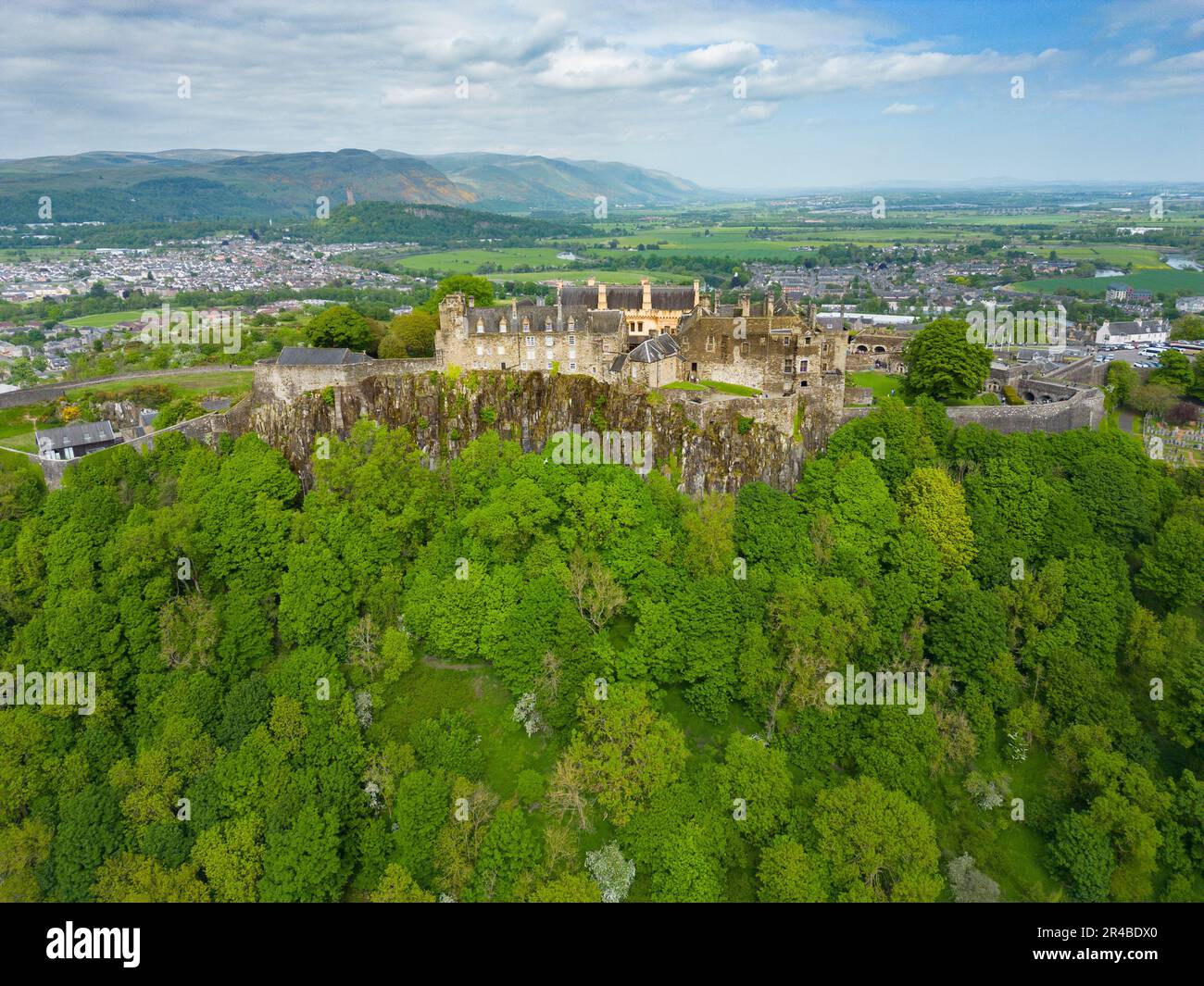 Aerial view from drone of Stirling Castle in Stirling, Scotland, UK ...