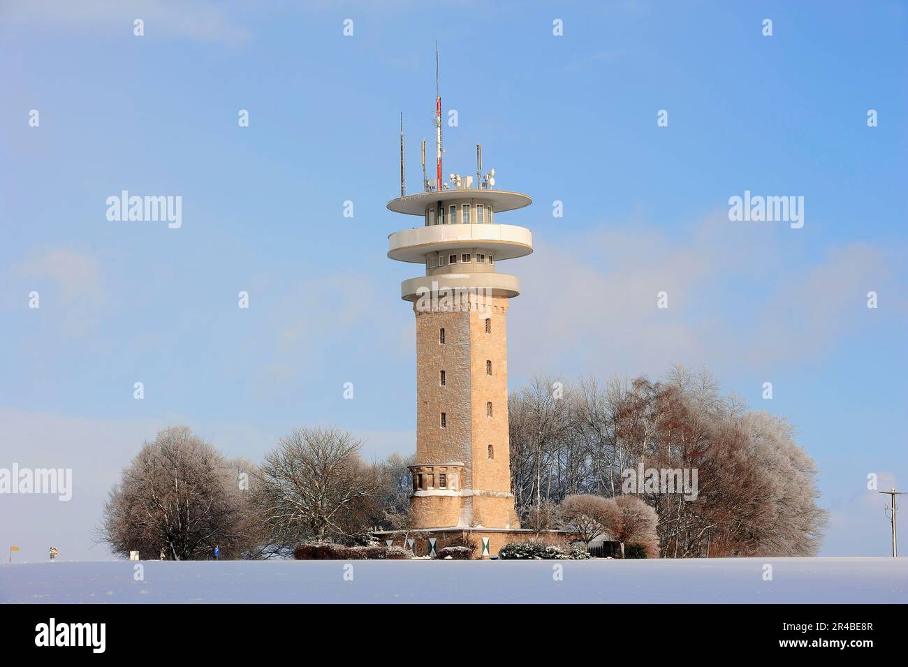 Longinusturm in winter, Nottuln, Baumberge, Muensterland, North Rhine ...