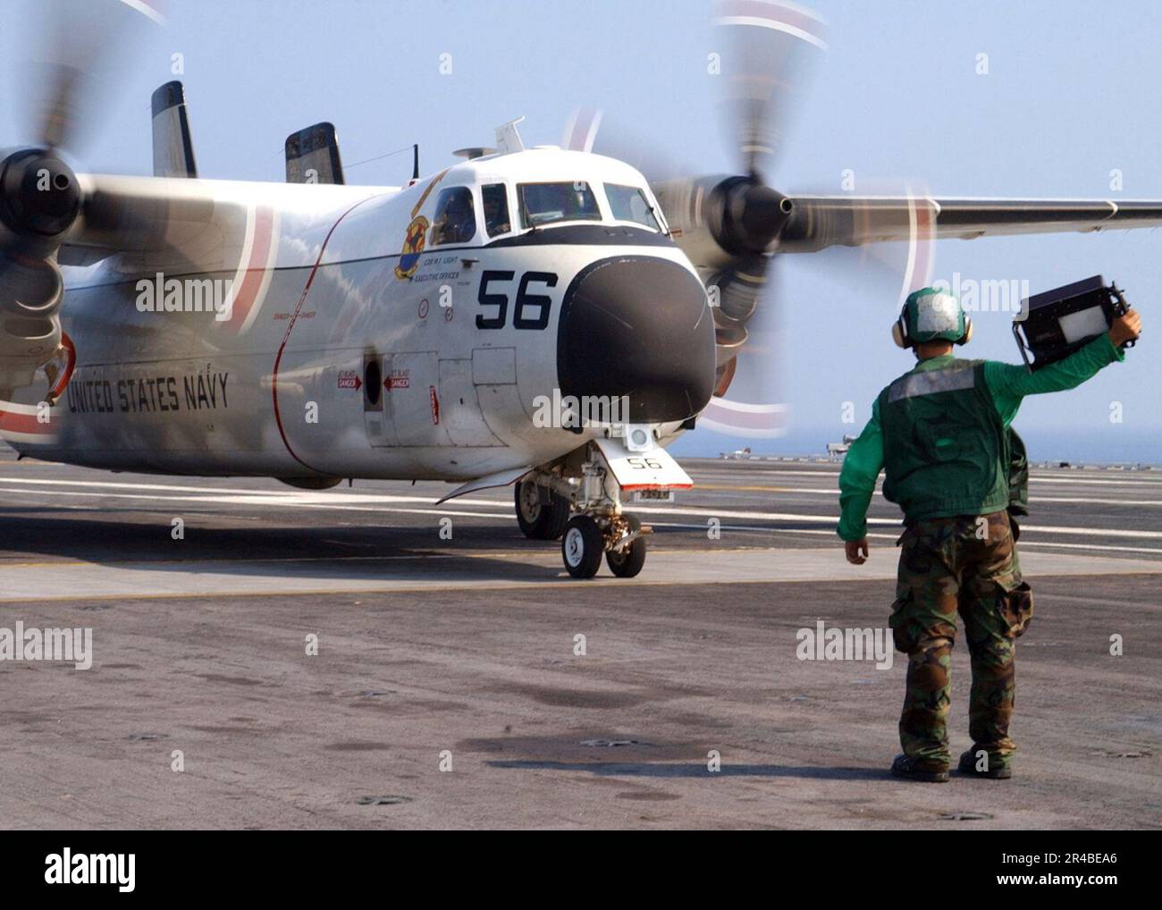 US Navy An Aviation Boatswain's Mate assigned to the Air Department, V ...