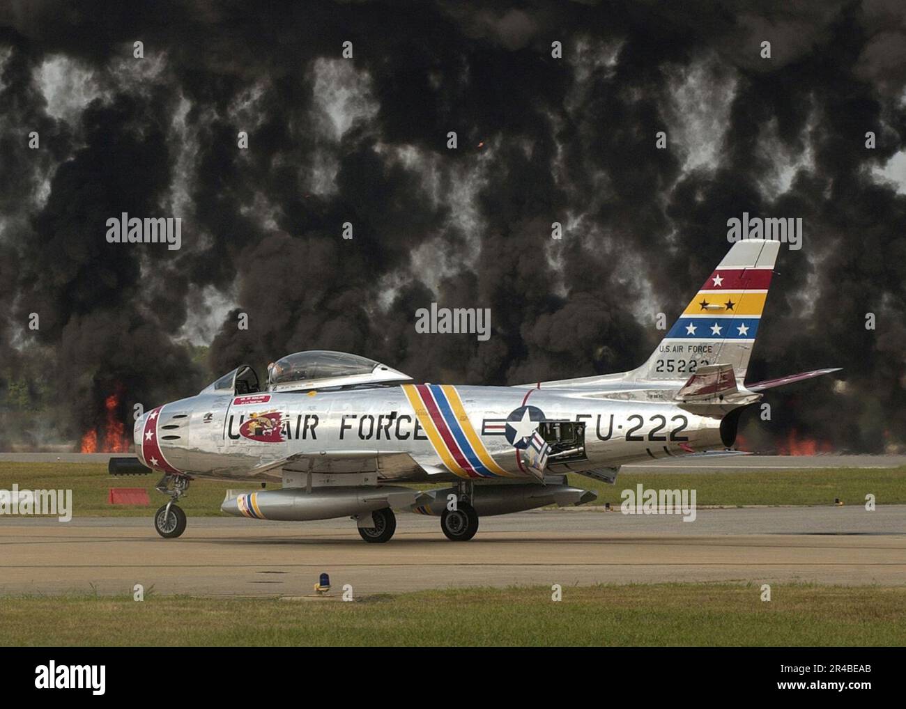 US Navy taxis the runway in his F-86 Sabre as part of the 2005 Naval ...