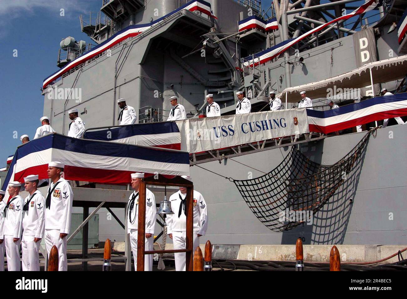 US Navy USS Cushing (DD 985), the last Spruance-class destroyer, is ...