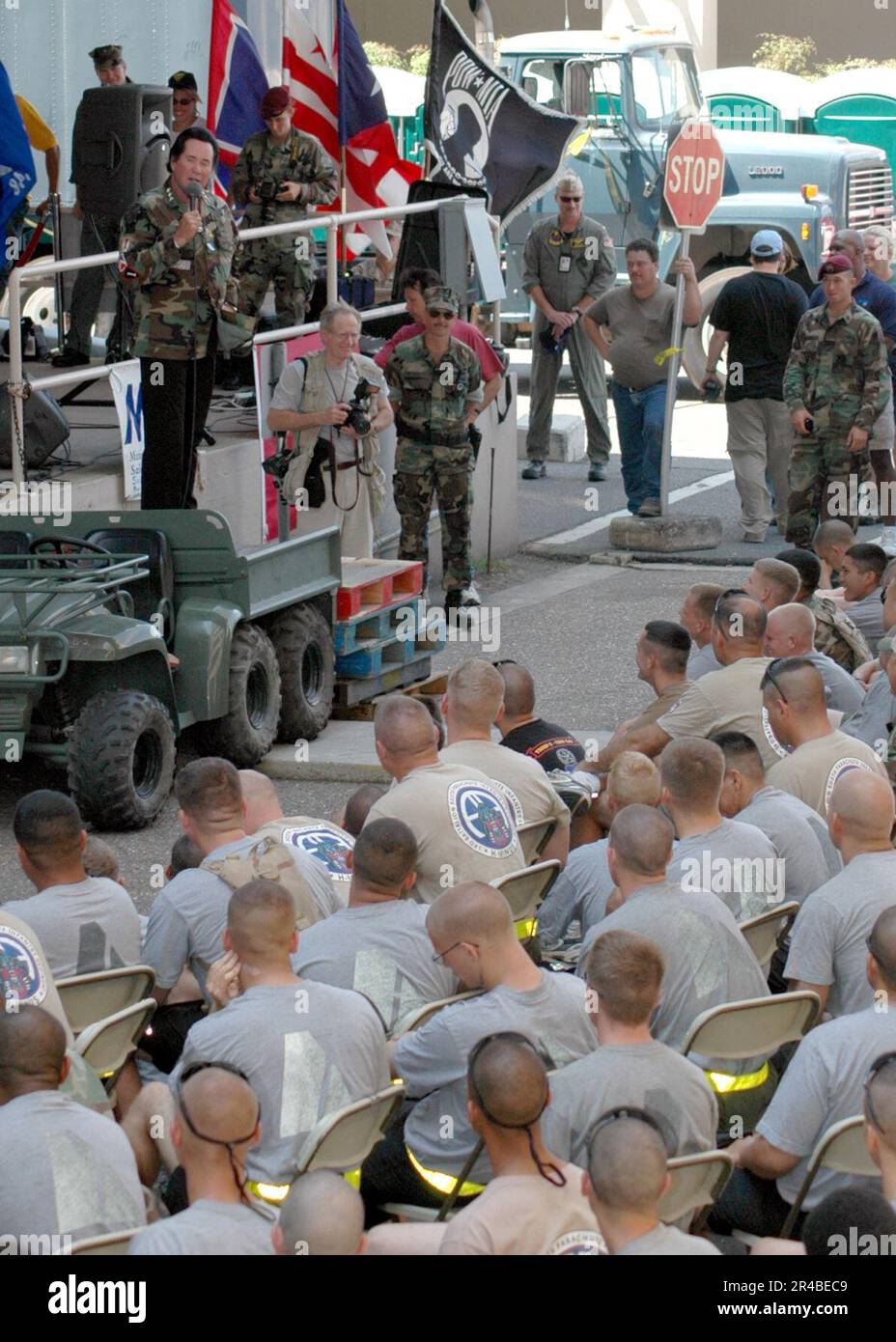 US Navy Musician-actor Wayne Newton performs at a USO concert for ...