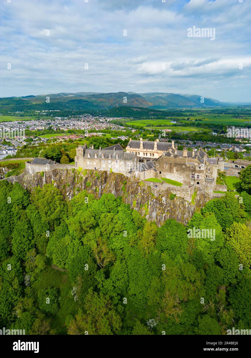 Aerial view from drone of Stirling Castle in Stirling, Scotland, UK ...