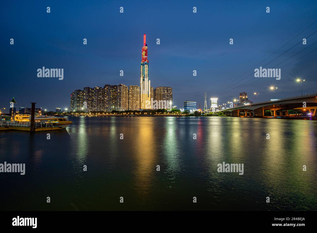Sunset on the Saigon center, Ho Chi Minh city, Vietnam. Photo taken in ...
