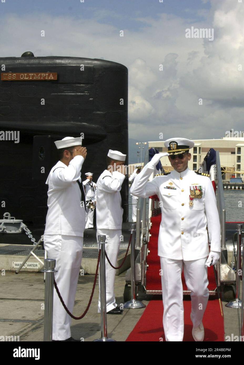 US Navy Capt. is piped ashore after being relieved by Capt. as ... US Navy Capt. is piped ashore after being relieved by Capt. as ...