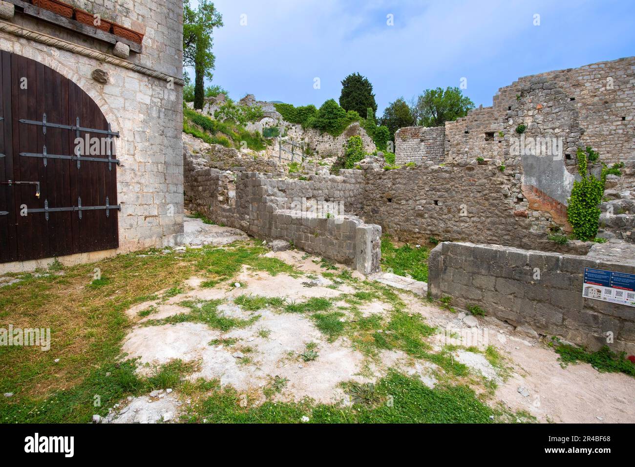 Ruins of the historic Old Town Bar, Stari Bar, Montenegro Stock Photo ...