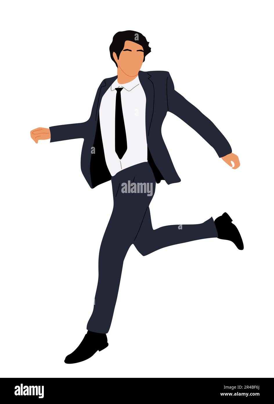 Businessman character. Handsome young man wearing formal suit running ...