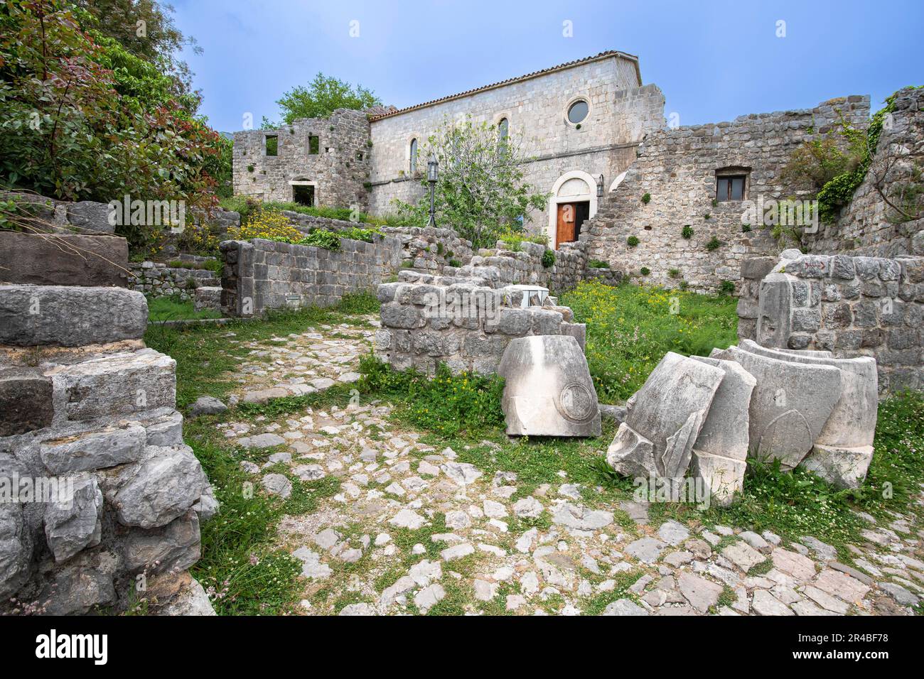 Ruins of the historic Old Town Bar, Stari Bar, Montenegro Stock Photo ...