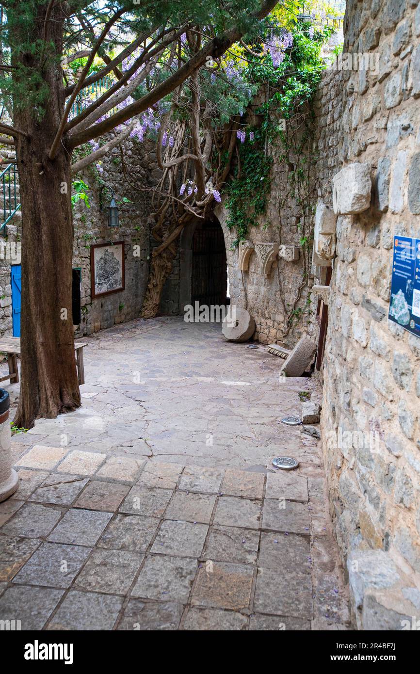 Ruins of the historic Old Town Bar, Stari Bar, Montenegro Stock Photo ...