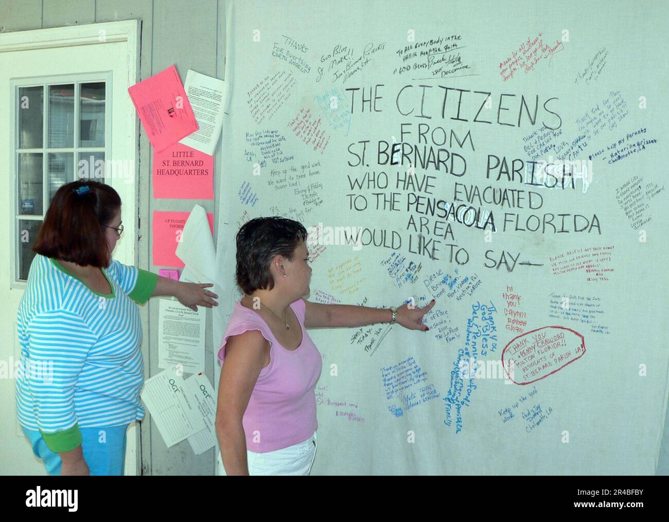 US Navy St. Bernard Parish, La., residents point out some of the ...
