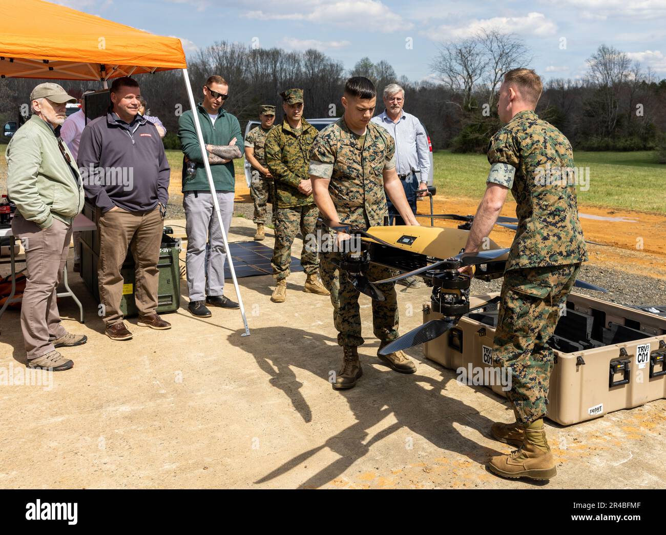 U.S. Marine Corps Cpl. Ian D. Lowe, right, and Cpl. Russell S. McGuire ...