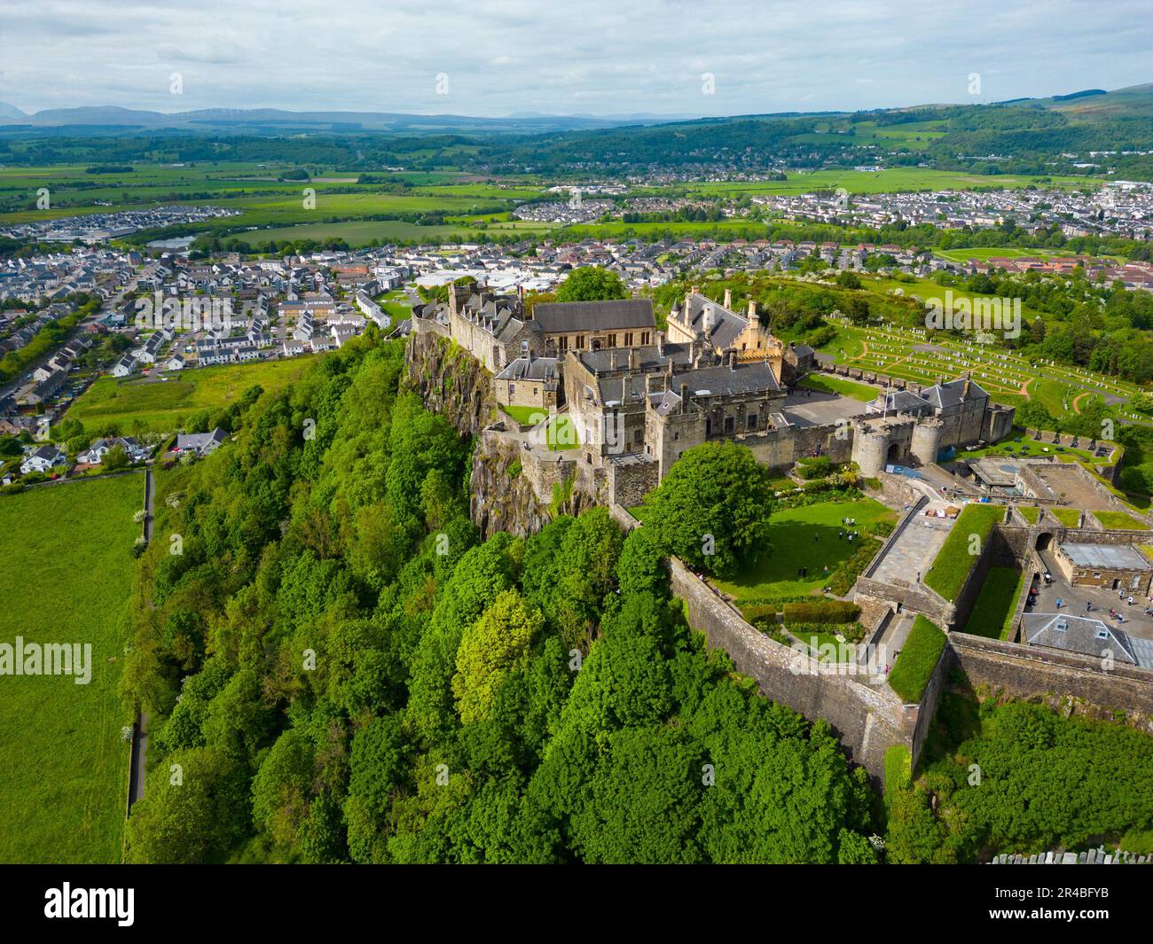 Aerial view from drone of Stirling Castle in Stirling, Scotland, UK ...