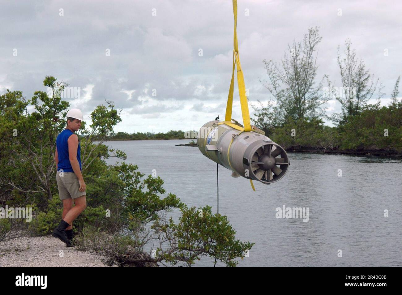 US Navy A rigger from the defense contractor Lockheed Martin prepares ...