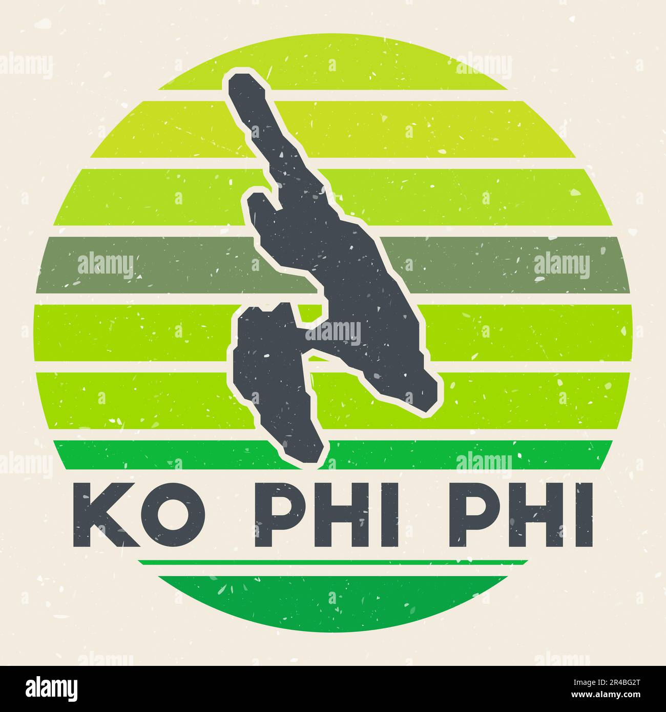 Ko Phi Phi logo. Sign with the map and colored stripes, vector ...