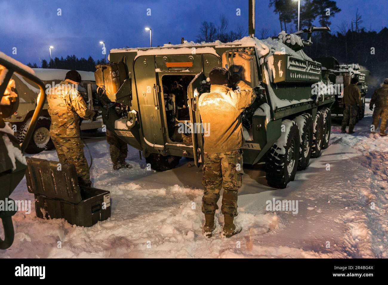 U.S. Soldiers with 1st Battalion, 112th Infantry Regiment, 56th Stryker ...