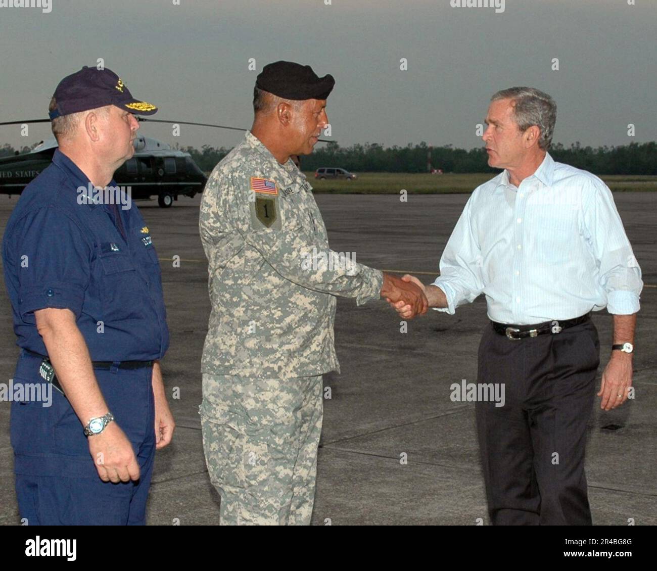 US Navy President George W. Bush greets Commander, Joint Task Force ...