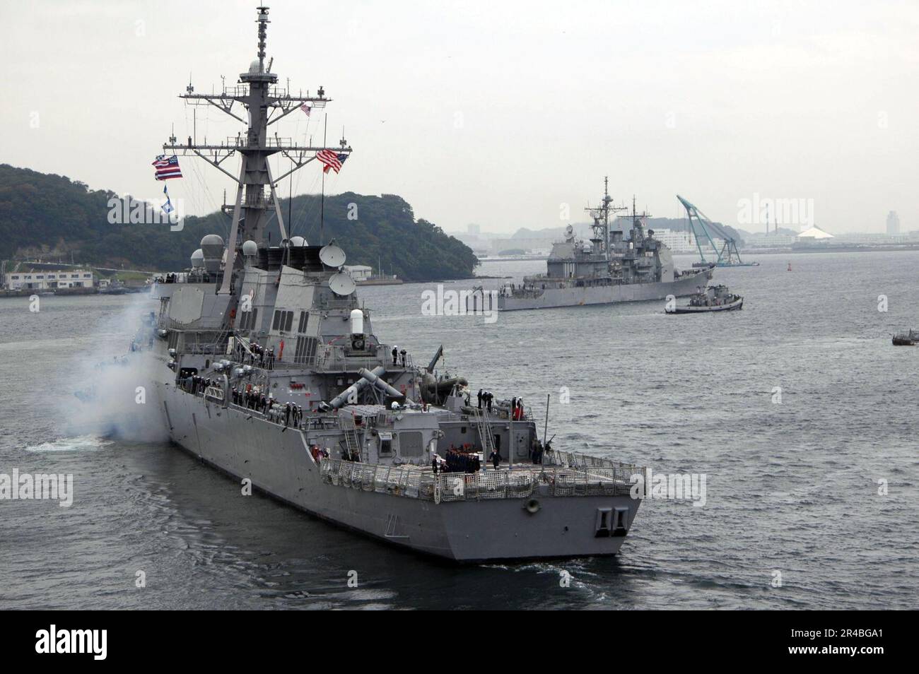 US Navy The guided missile destroyer USS John Paul Jones (DDG 53) and ...