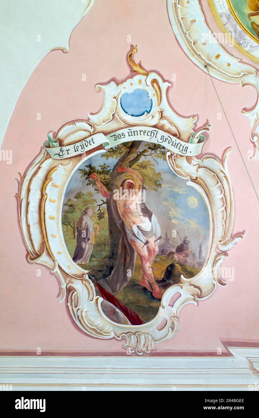 St. Sebastian Chapel, Wertach, Allgaeu, Bavaria, Germany Stock Photo ...