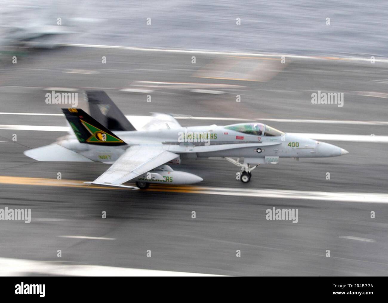 US Navy An F-A-18C Hornet, assigned to the Gunslingers of Strike ...