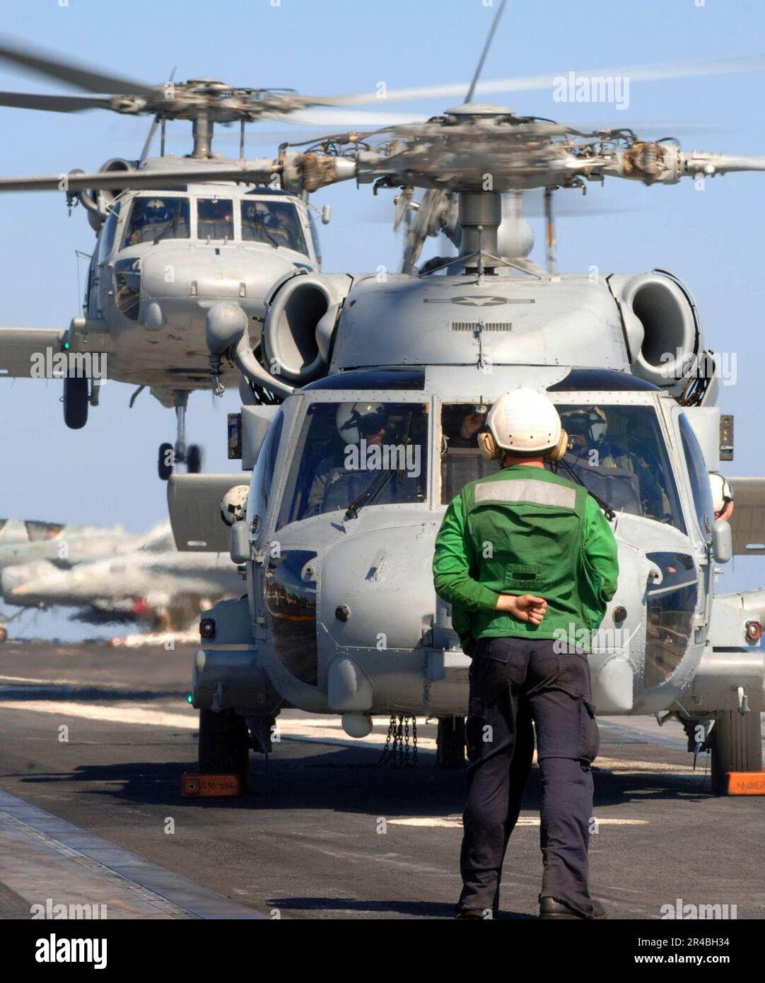 US Navy A Landing Signal Enlisted, assigned to the Dusty Dogs of ...