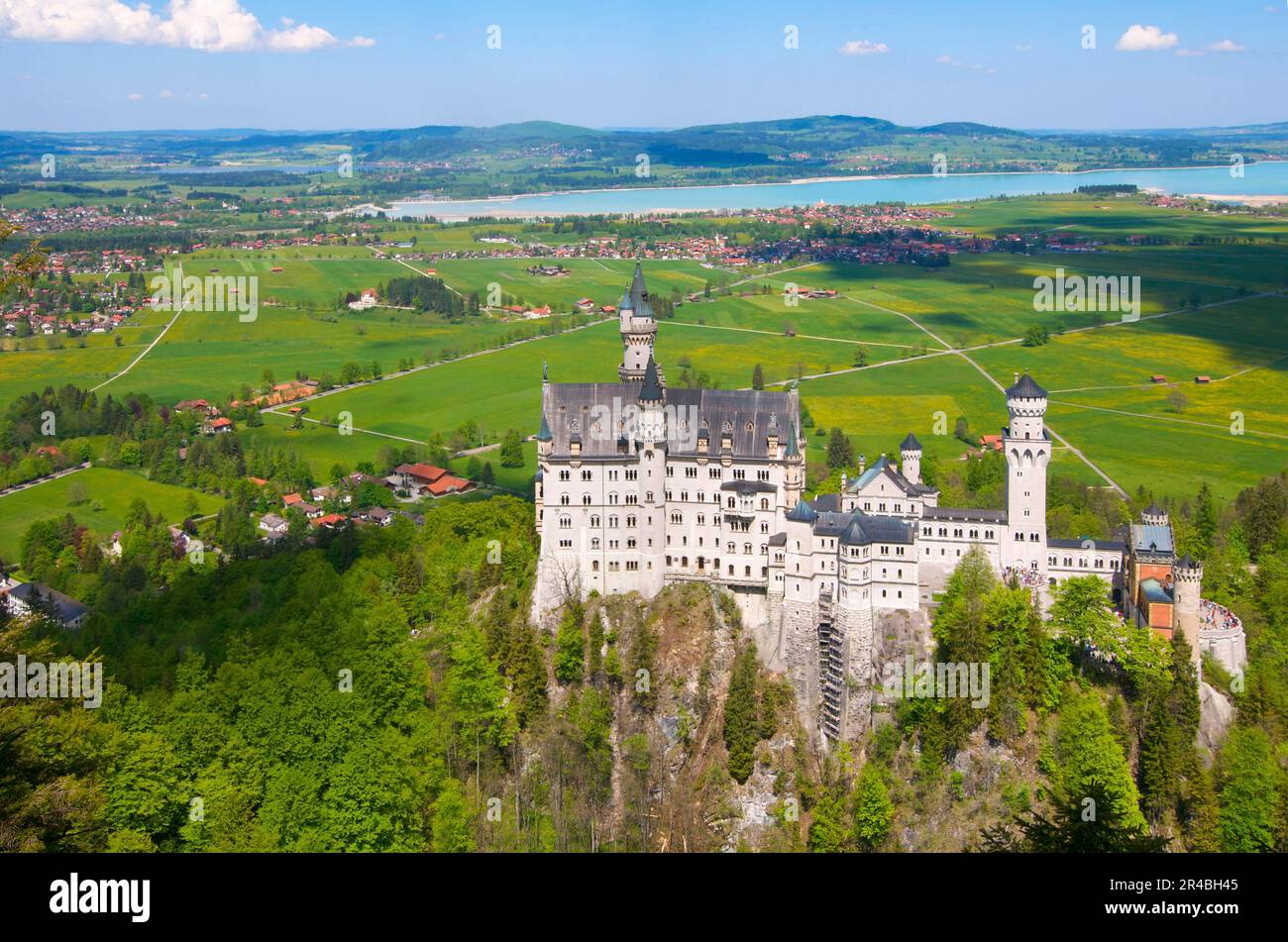 Neuschwanstein Castle with Forggensee, Fuessen, Bavaria, Germany Stock ...