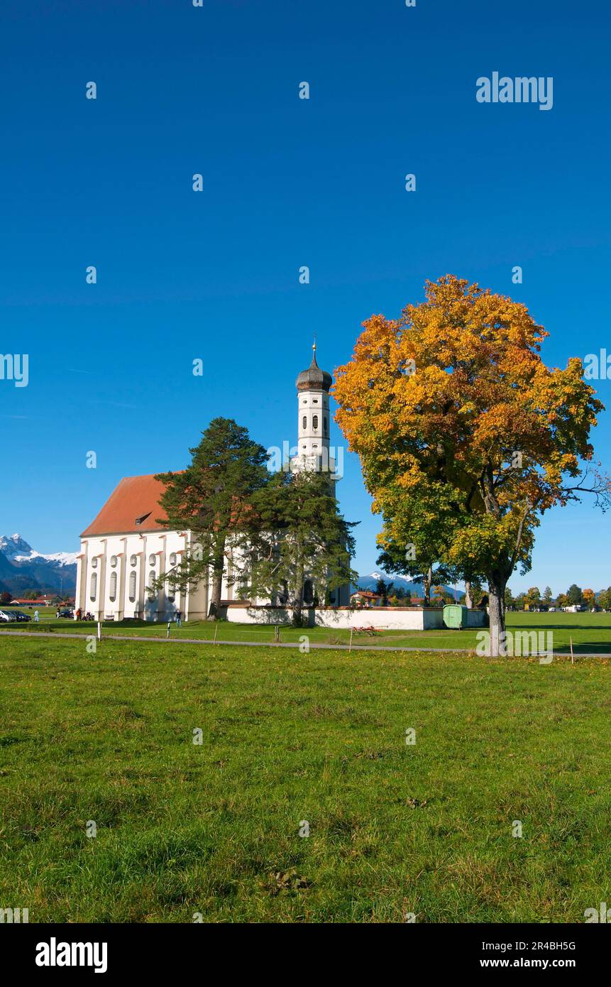 Sankt Koloman pilgrimage church near Fuessen, St., Allgaeu, Bavaria ...