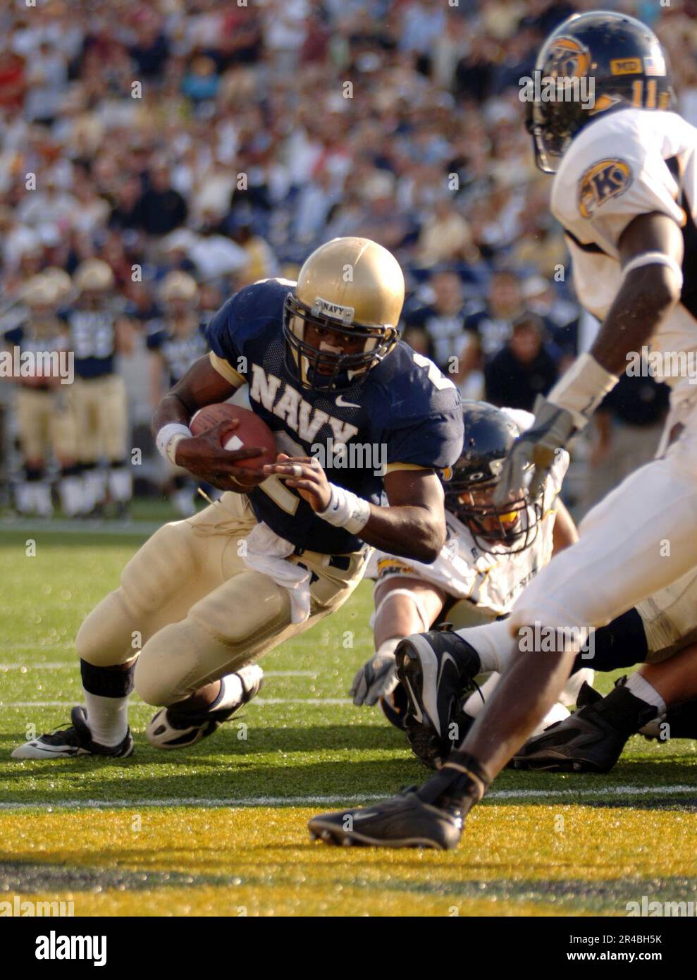 US Navy U.S. Naval Academy Midshipman Quarterback rushes for a ...