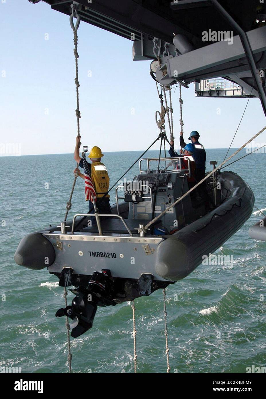 US Navy Sailors assigned to the Nimitz-class aircraft carrier USS Dwight D. Eisenhower's (CVN 69 ...