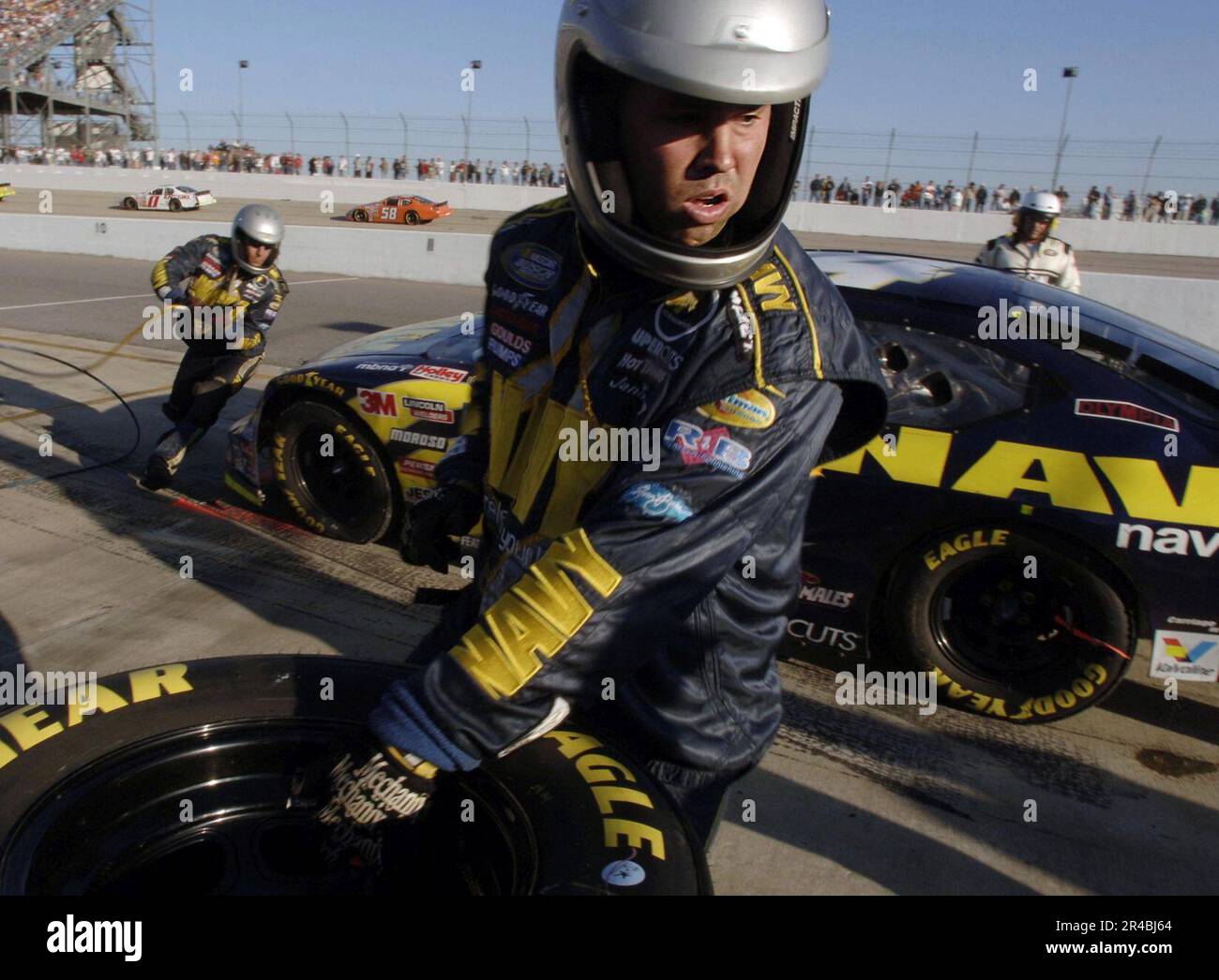 US Navy A Pit Crew member from the Navy sponsored Fitz-Bradshaw racing ...