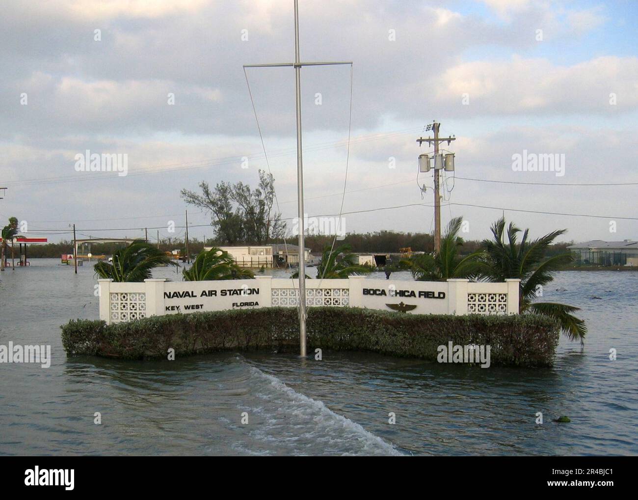 US Navy The front gate of Naval Air Station Key West, Fla., shows major ...