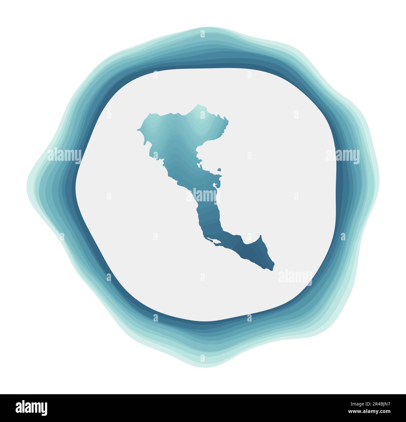 Corfu logo. Badge of the island. Layered circular sign around Corfu ...