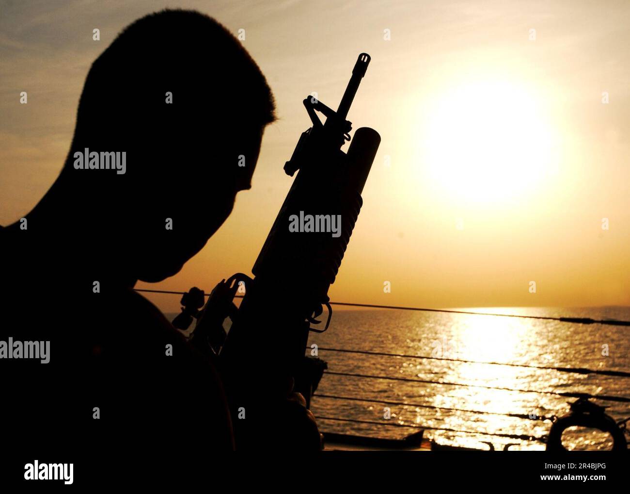 US Navy Gunner's Mate 3rd Class assigned to the Visit, Board, Search ...