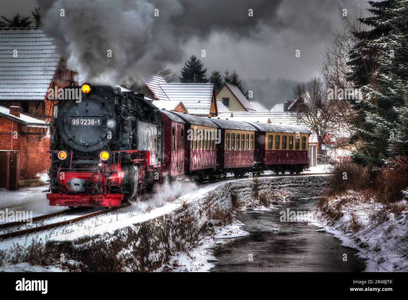 Harz narrow-gauge railway in Strassberg Harz Stock Photo - Alamy