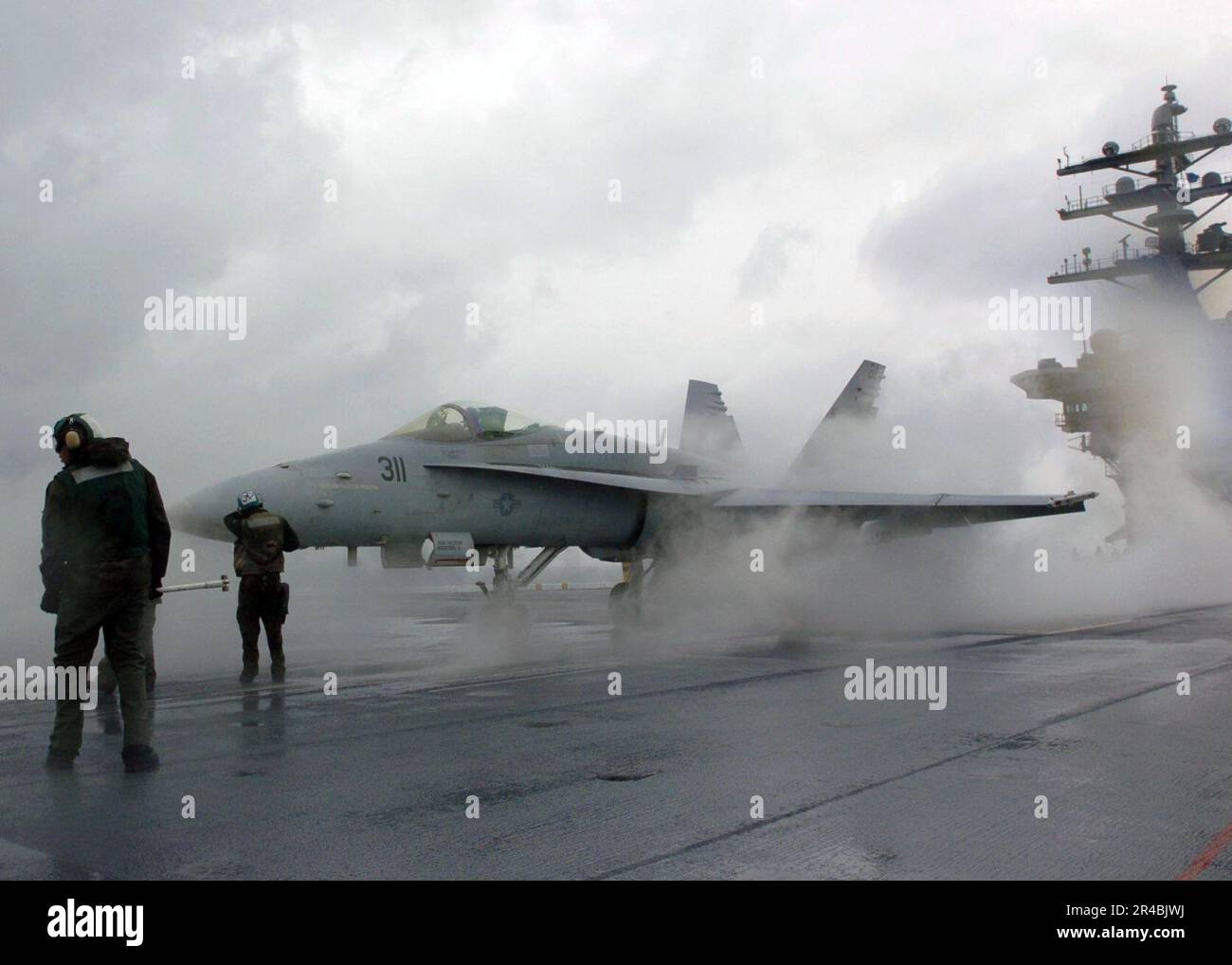 US Navy An F-A-18C Hornet, assigned to the Bulls of Strike Fighter ...